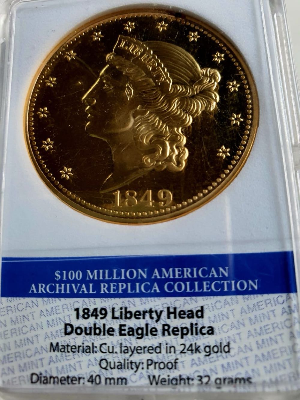 Gold & Bullion Coins - 24K GOLD PLATED - 1849 LIBERTY HEAD DOUBLE EAGLE ...