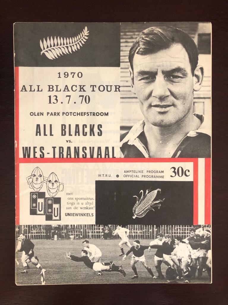 Sporting Memorabilia - Western Transvaal vs New Zealand 1970 Rugby ...