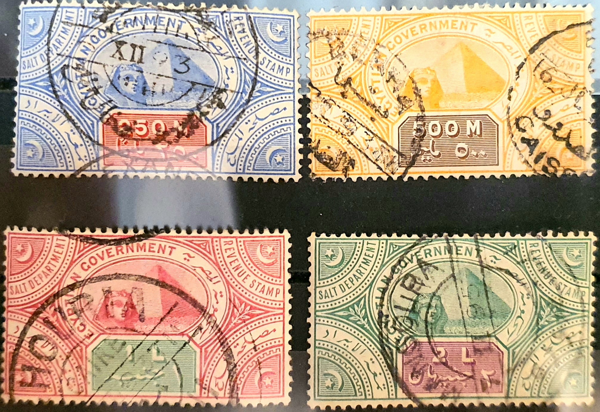 Egypt - Egypt early revenue salt tax stamps was sold for R62.00 on 6 ...