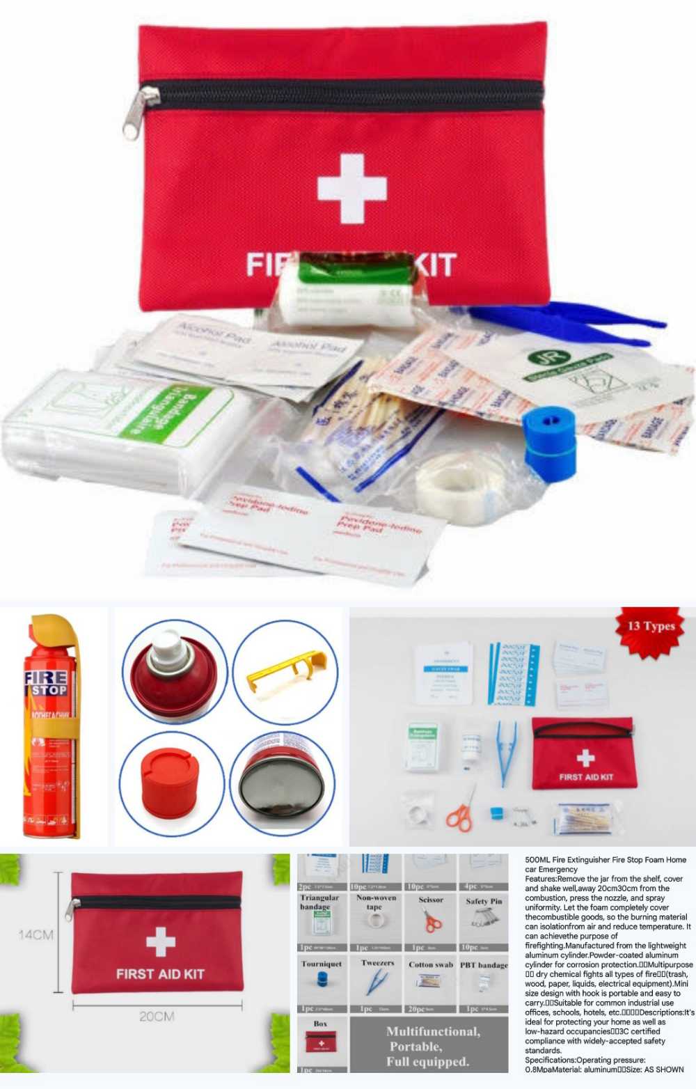 First Aid Kits - First Aid Kit plus Fire foam extinguisher for car/home ...